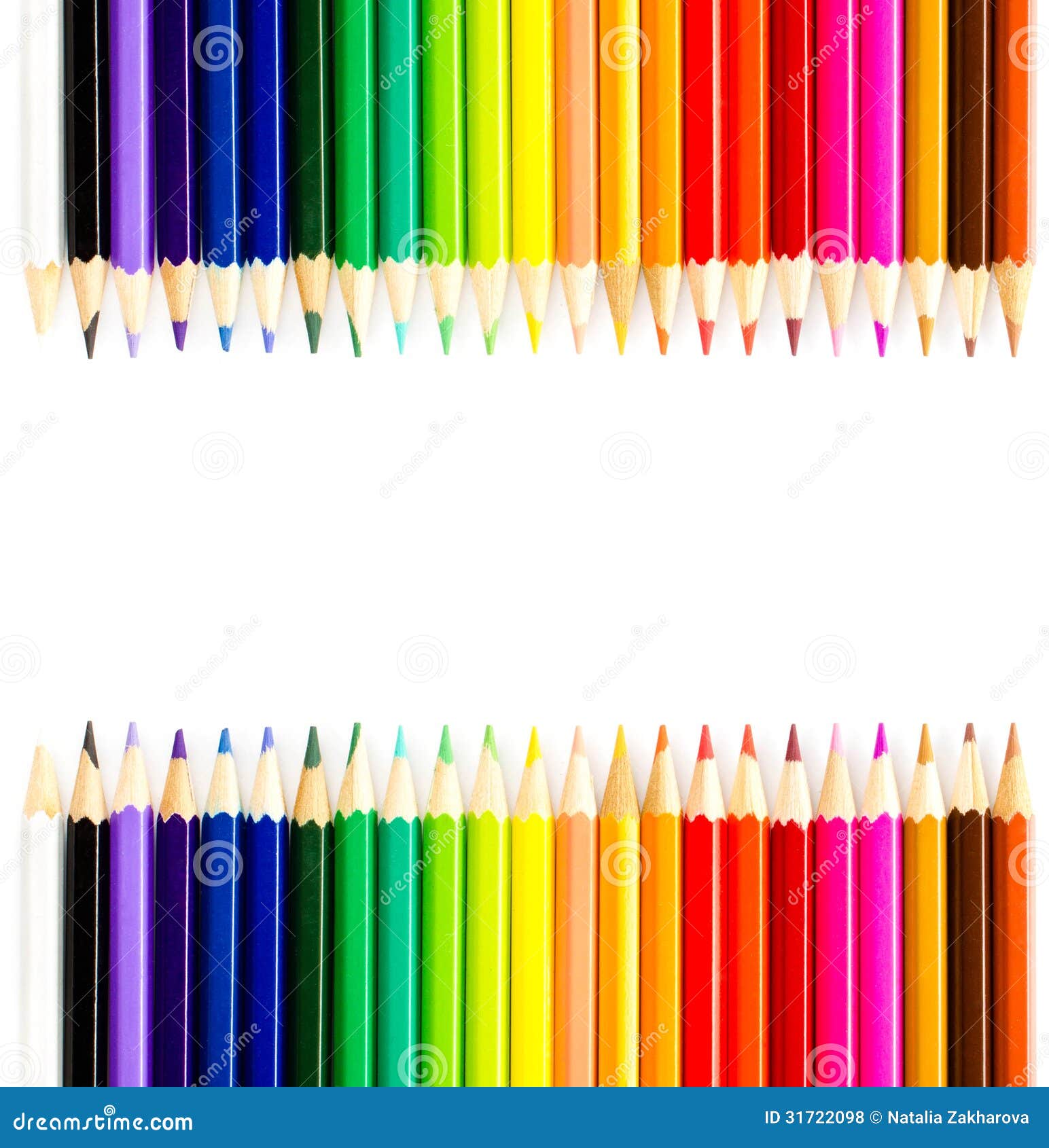 Colour Rainbow Pencils Isolated on White Background. Back To Sch Stock ...