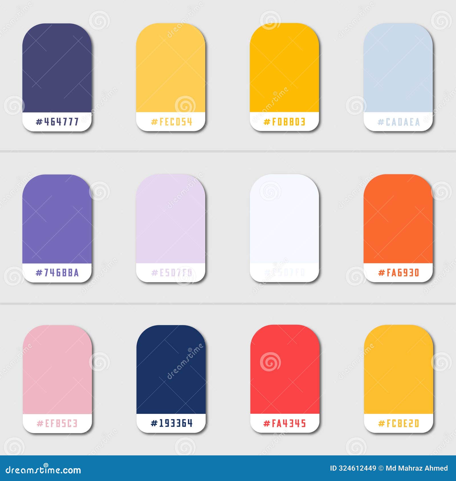 Vector Color Palette for Digital Design, Animation, and Packaging ...