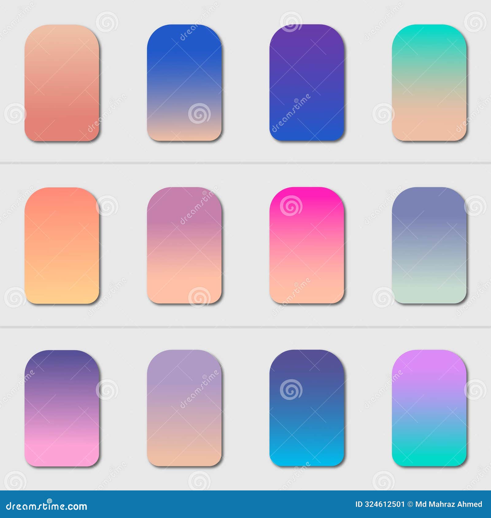 Collection of Soft Tone Gradient Shade Background Design Vector. Stock ...