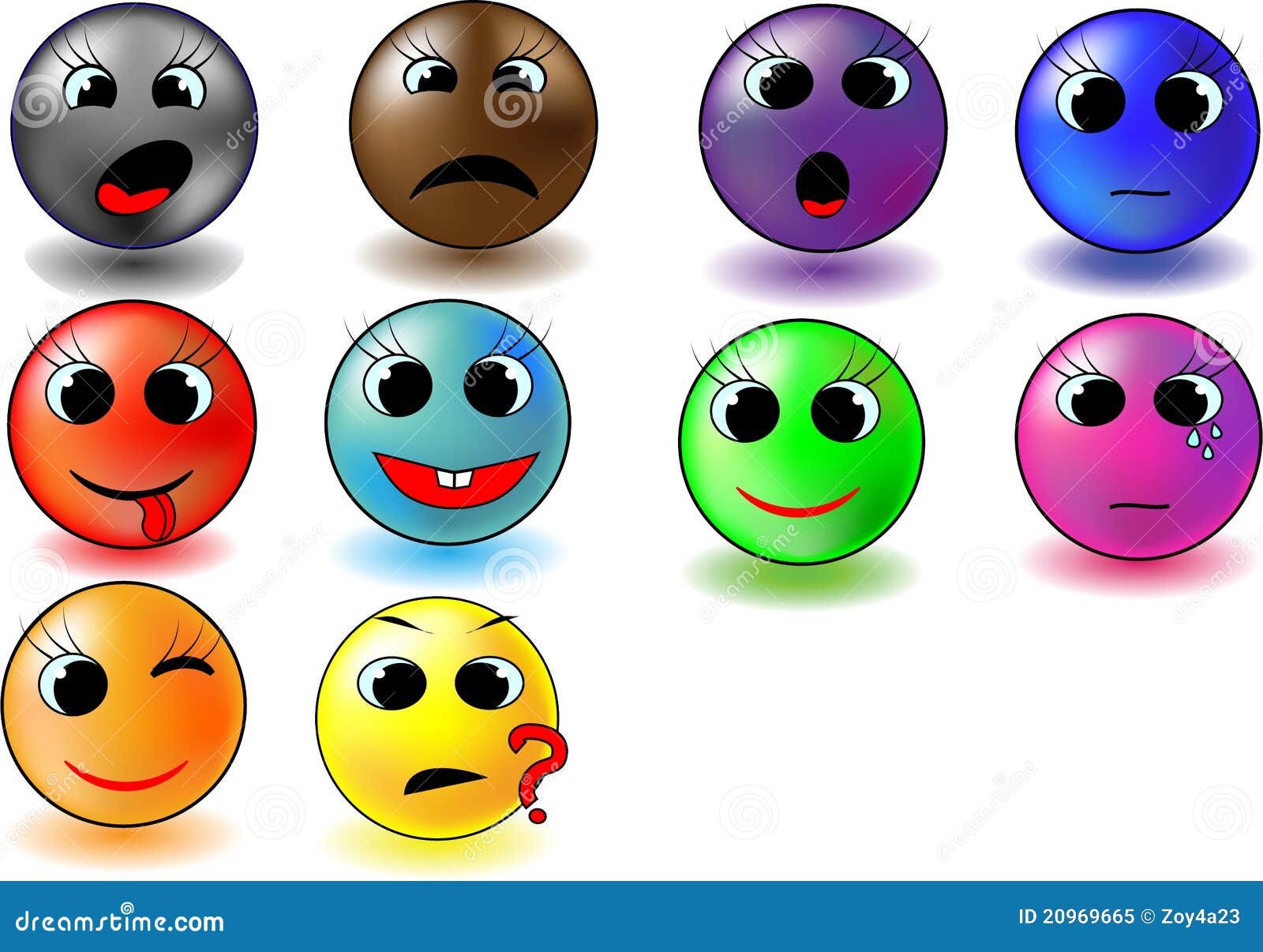Colour Smileys stock vector. Illustration of smileys - 20969665