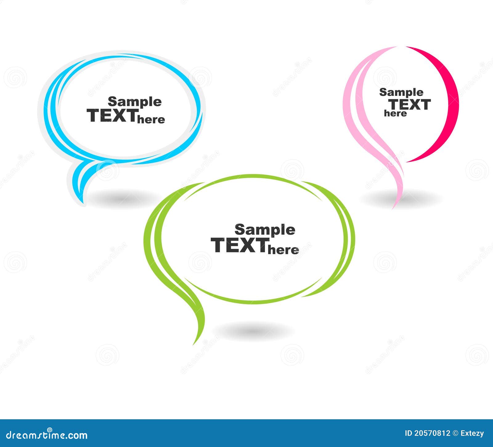 Colour speech bubbles text stock vector. Illustration of pink - 20570812