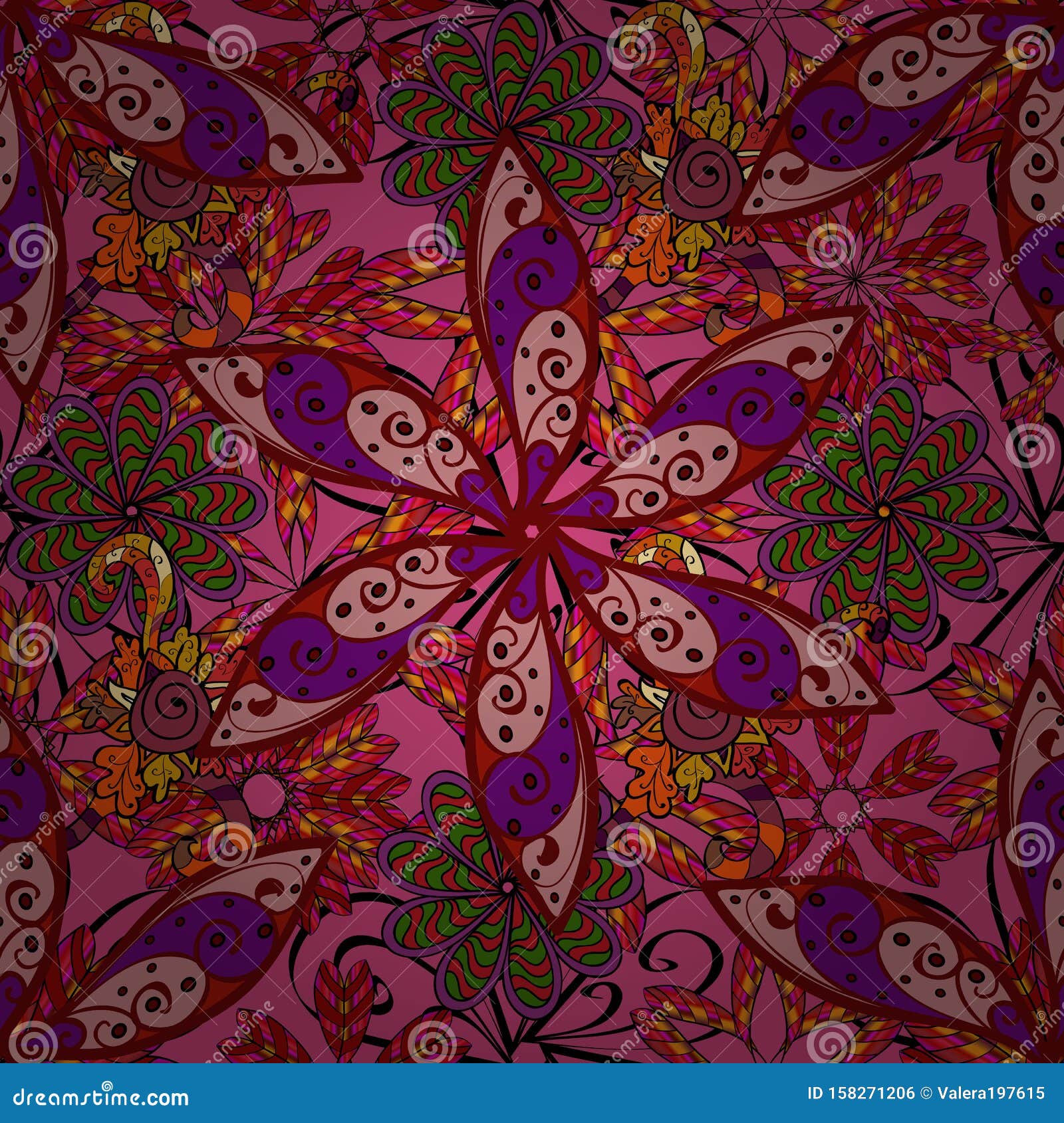 Colour Spring Theme Seamless Pattern Background Stock Illustration ...