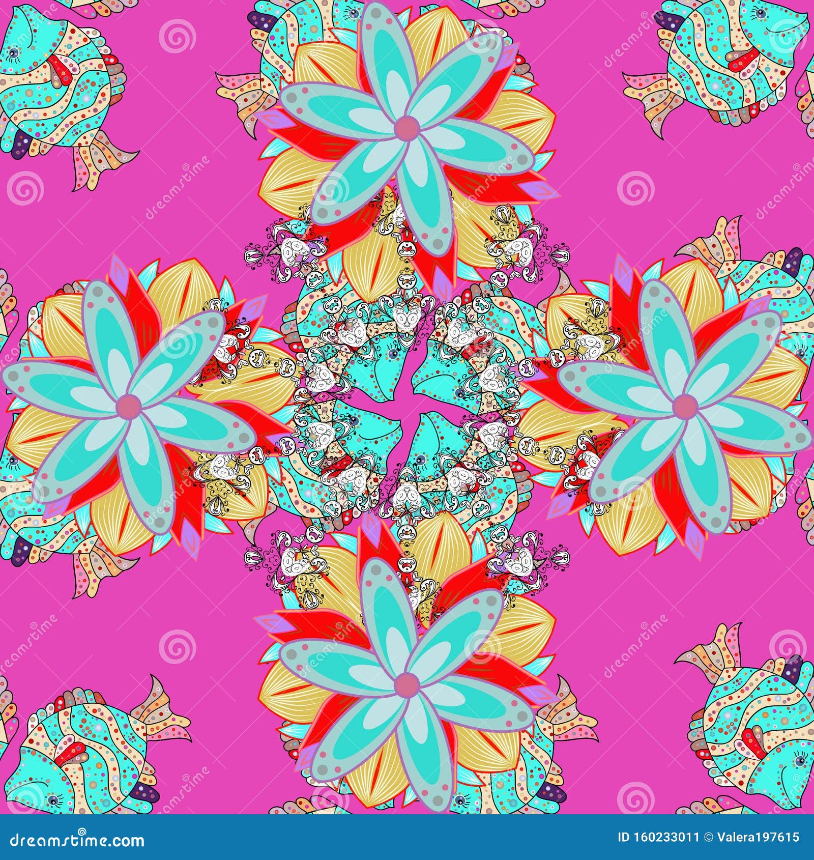 Colour Spring Theme Seamless Pattern Background Stock Illustration ...