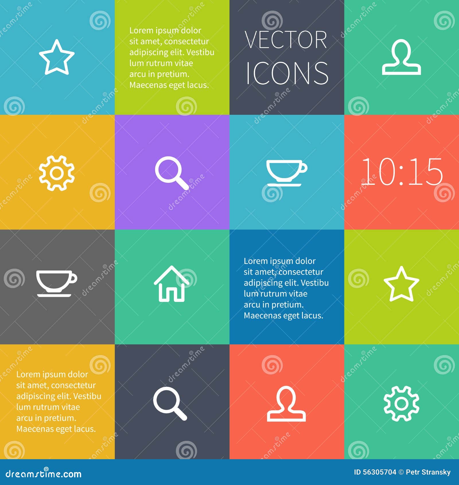 Colour Square Infographics with Icons Stock Vector - Illustration of ...
