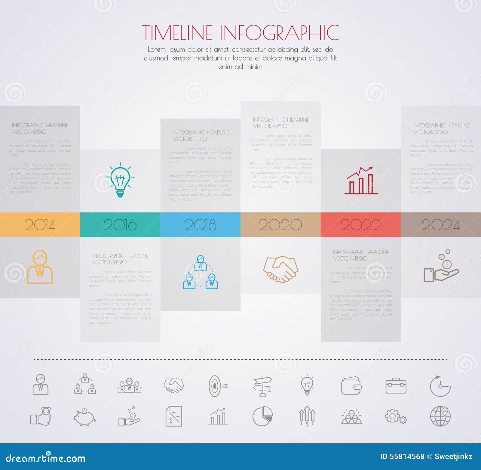 Colour StepDesign Clean Number Timeline Stock Vector - Illustration of ...
