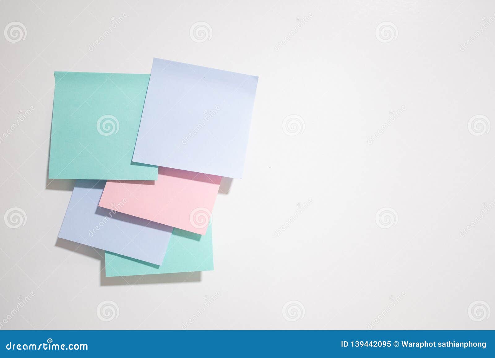Colour Sticky Note Isolated on White Background Stock Image - Image of ...