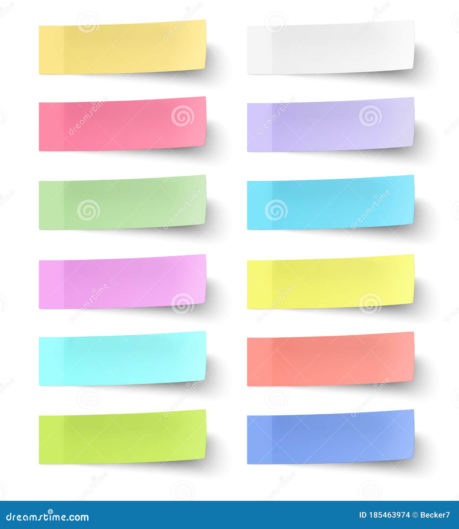 Colour Sticky Notes Isolated on White Background Stock Vector ...