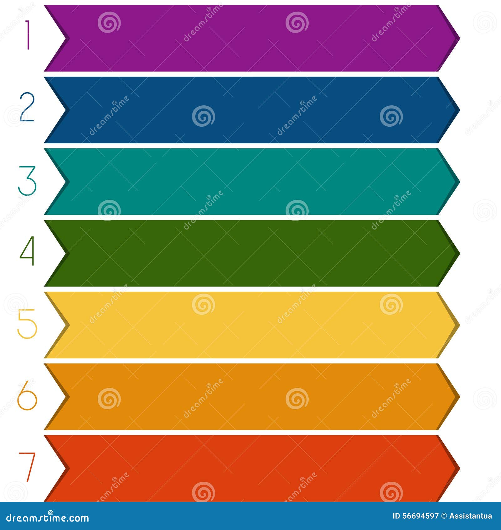 7 colour strips arrows stock illustration. Illustration of graphic ...