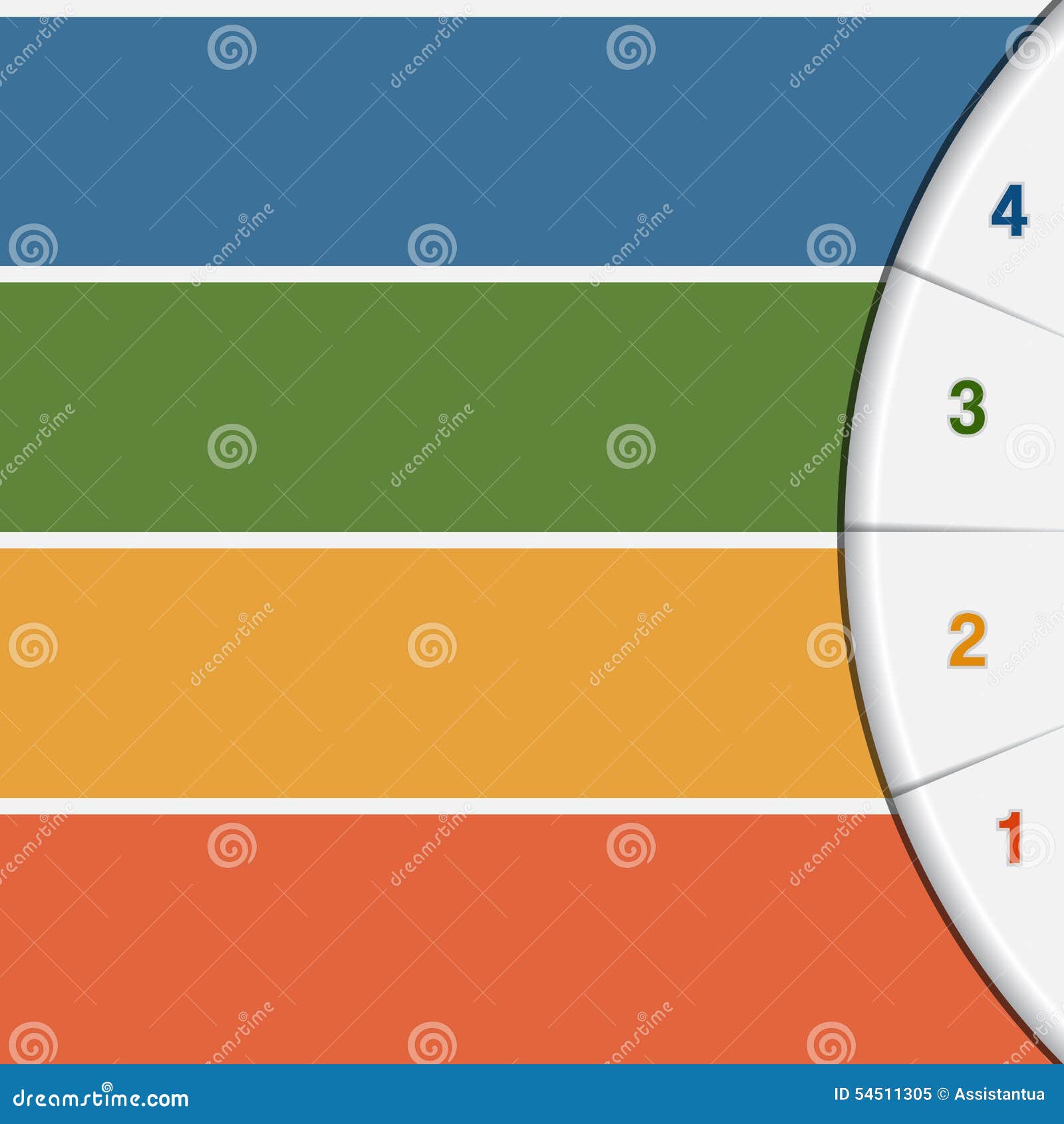 4 Colour Strips and Semicircle Stock Illustration - Illustration of ...