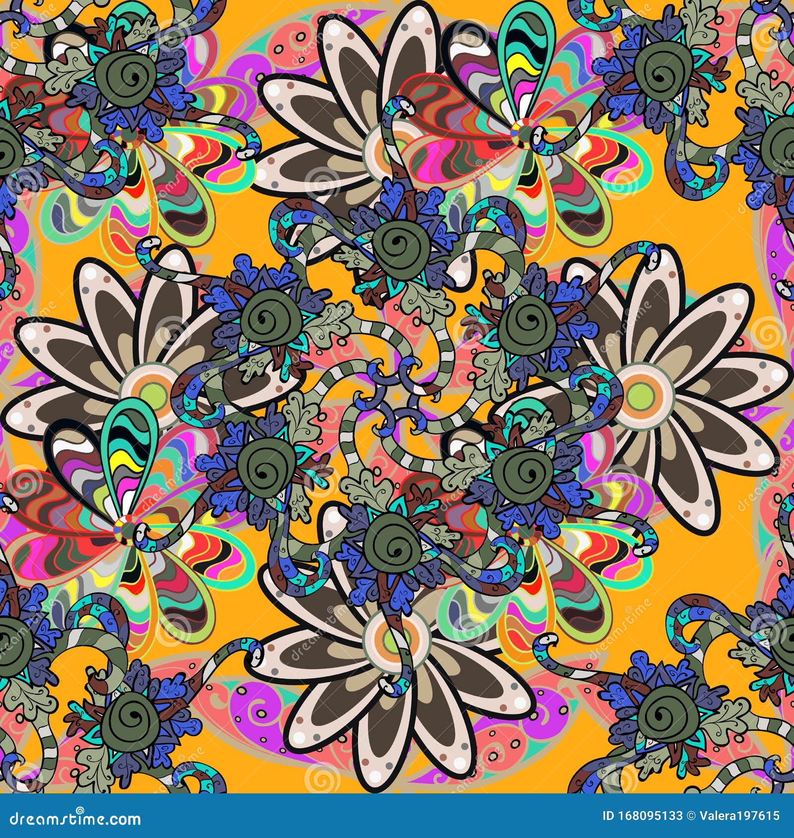 Colour Summer Theme Seamless Pattern Background Stock Illustration ...