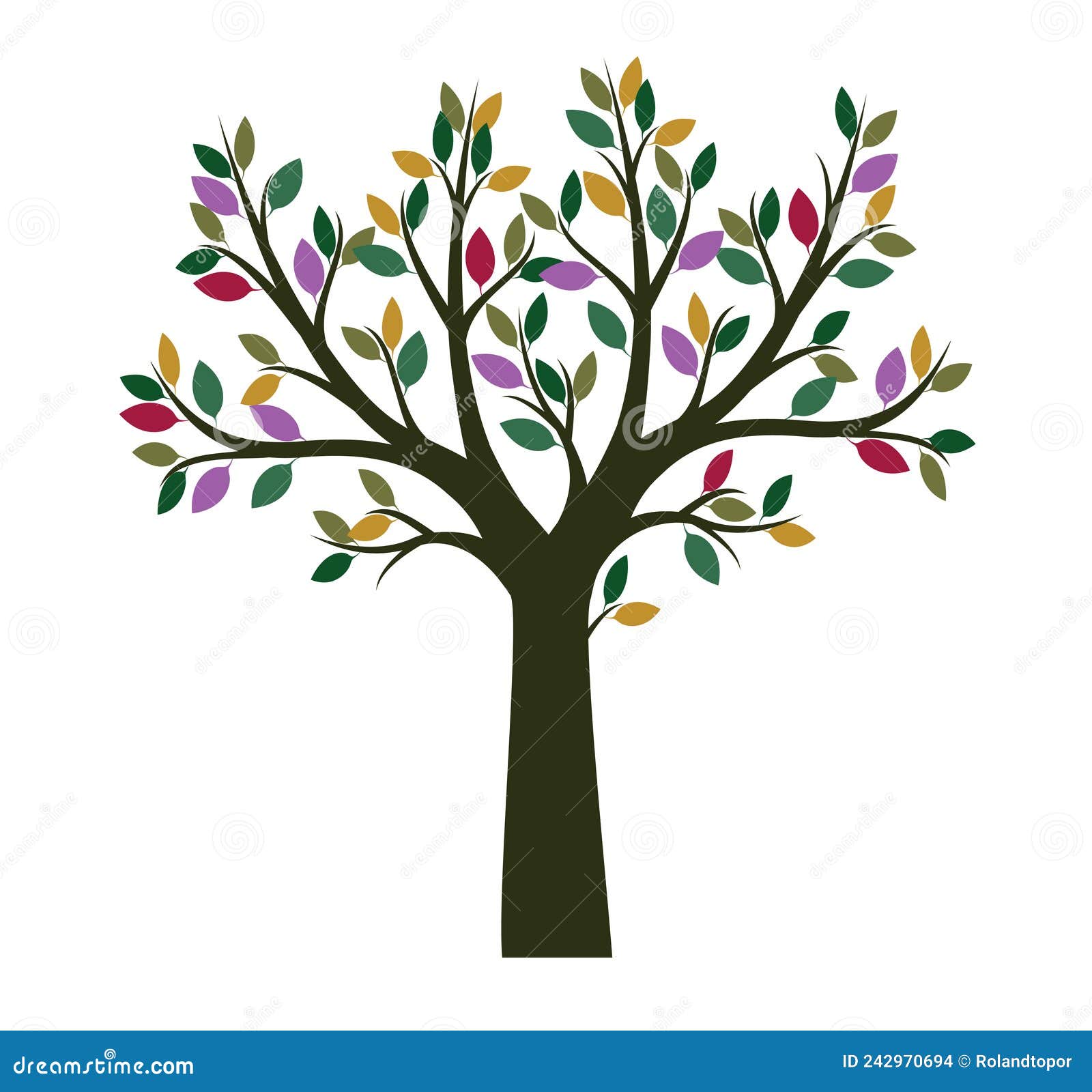 Colour Tree. Vector Illustration Stock Illustration - Illustration of ...