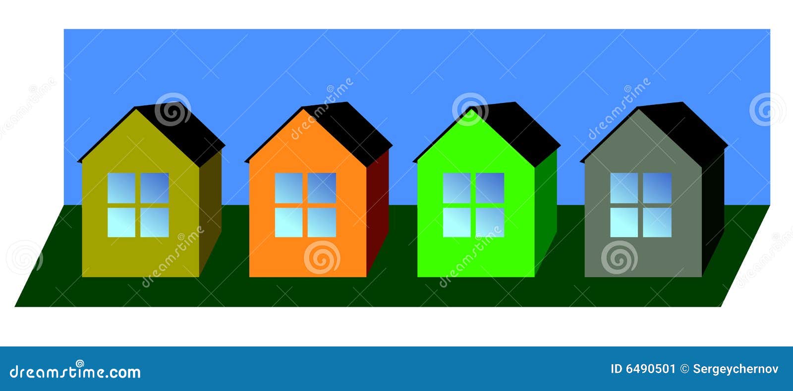 Colour Vector Small Houses Picture. Image: 6490501