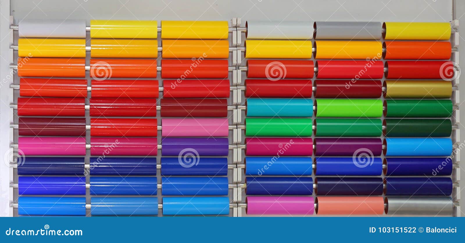 Rolls Of Vinyl Wallpaper In Hardware Store. Wallpaper With Floral ...