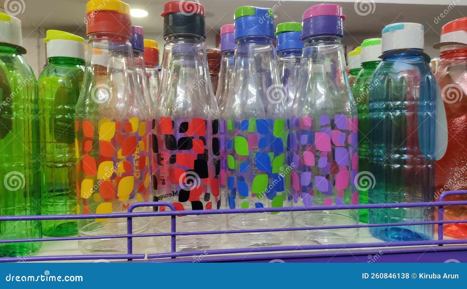 Colour Water bottle stock photo. Image of water, glass - 260846138