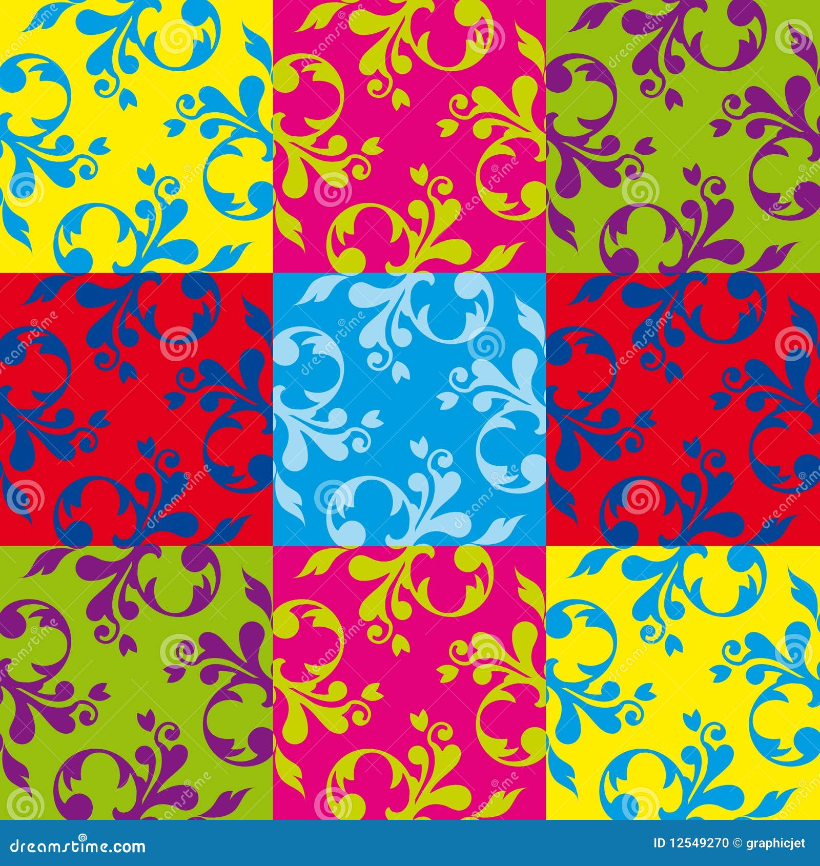 COLOURED ARABESQUE stock vector. Illustration of blue - 12549270