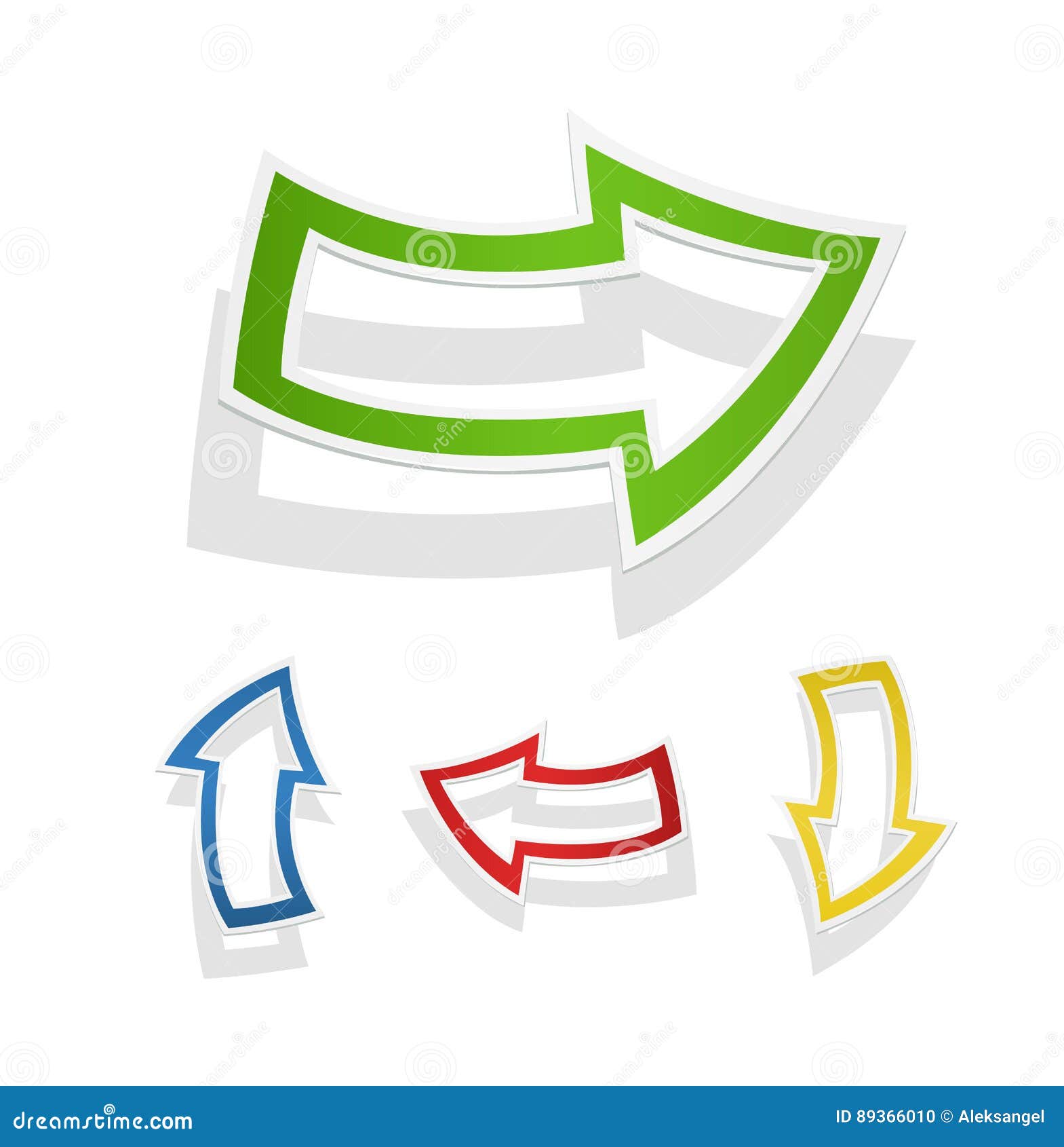 Coloured Arrows Pointers Showing Direction. Stock Vector - Illustration ...