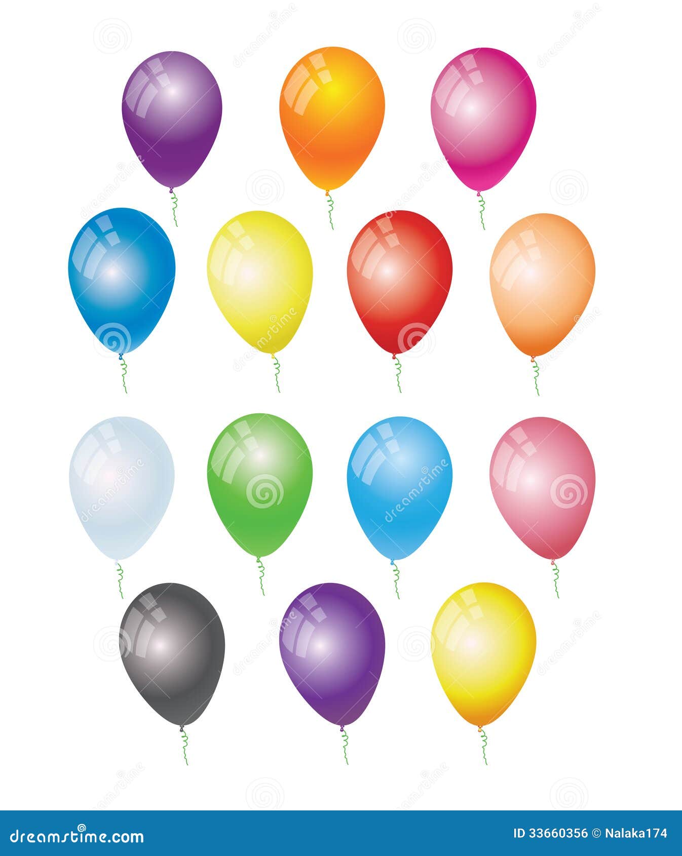 Coloured balloon set stock vector. Illustration of balloon - 33660356