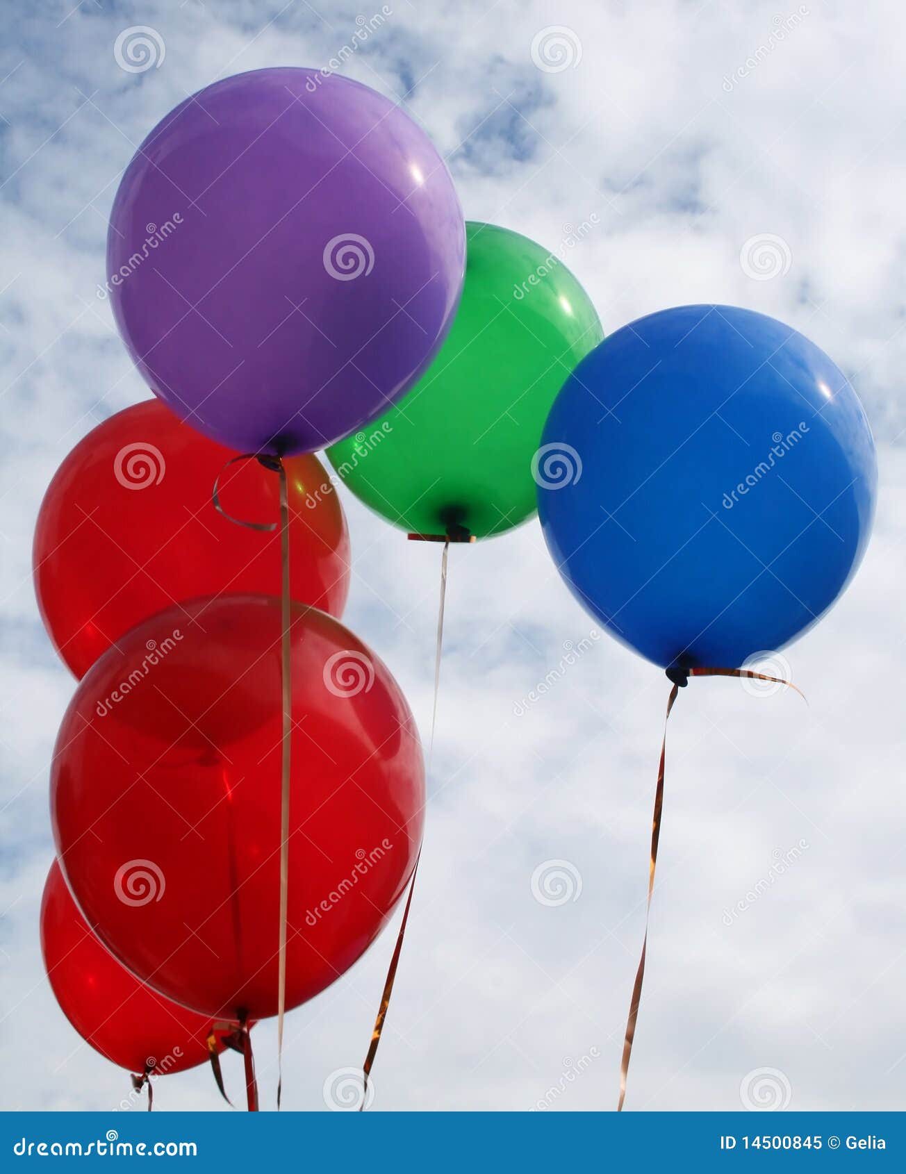 Coloured balloons floating stock image. Image of purple - 14500845
