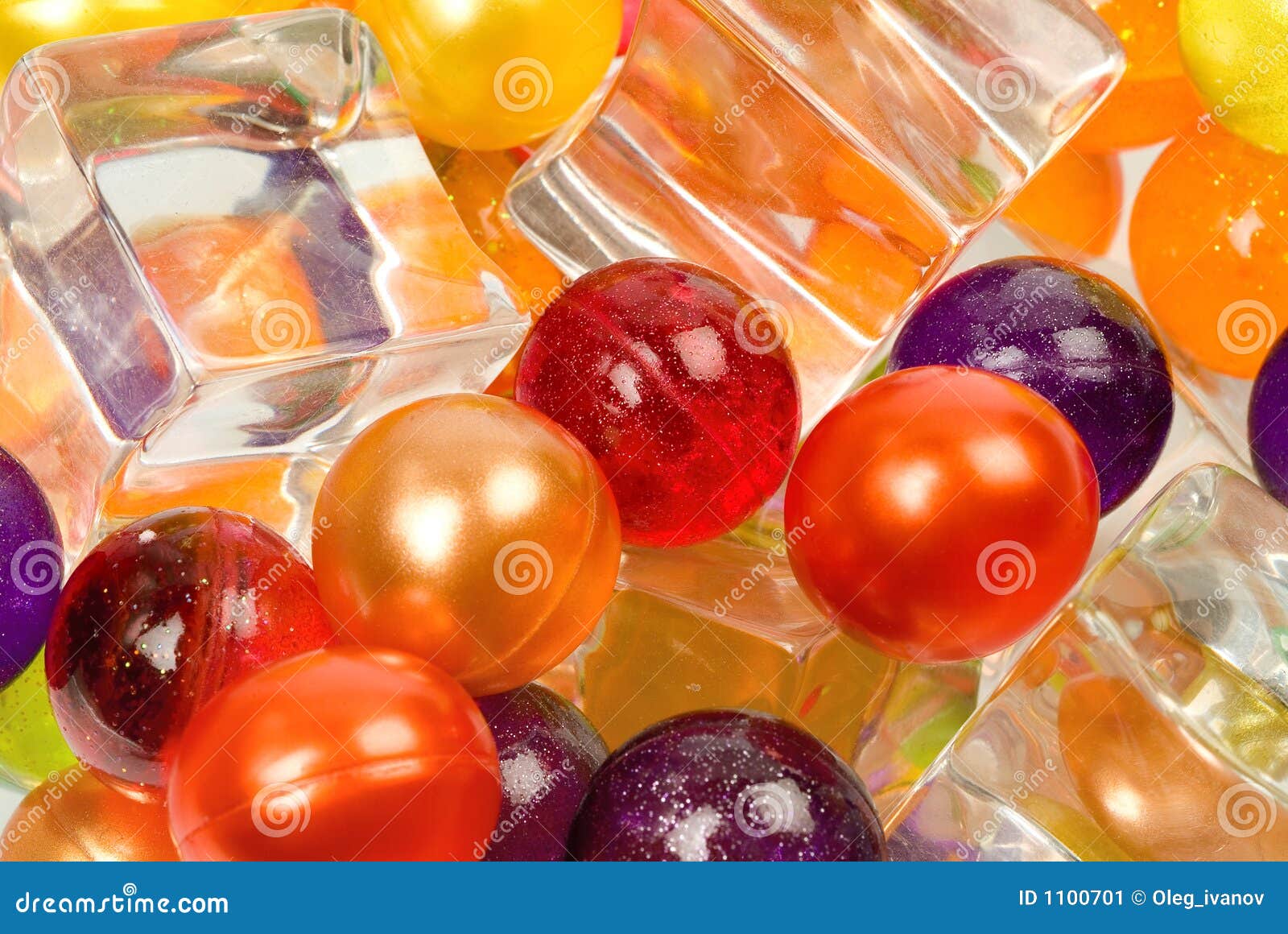 Coloured Balls and Ice Cubes Stock Image - Image of colourful, colored ...