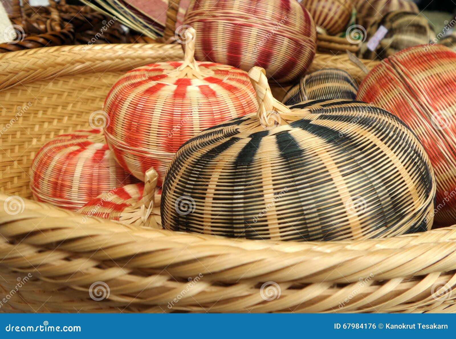 Coloured bamboo basket stock photo. Image of weaving - 67984176