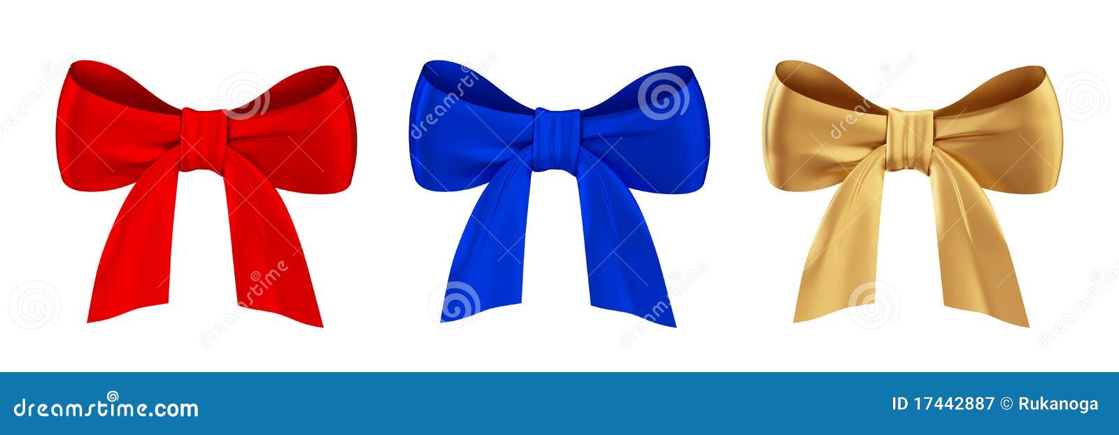 Coloured bows set. stock illustration. Illustration of card - 17442887