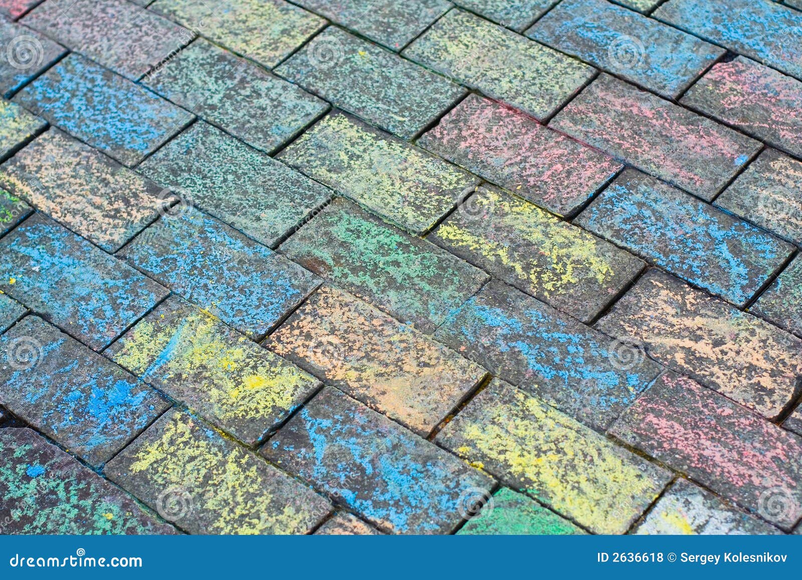 Coloured brick stock photo. Image of paving, ground, pavers - 2636618