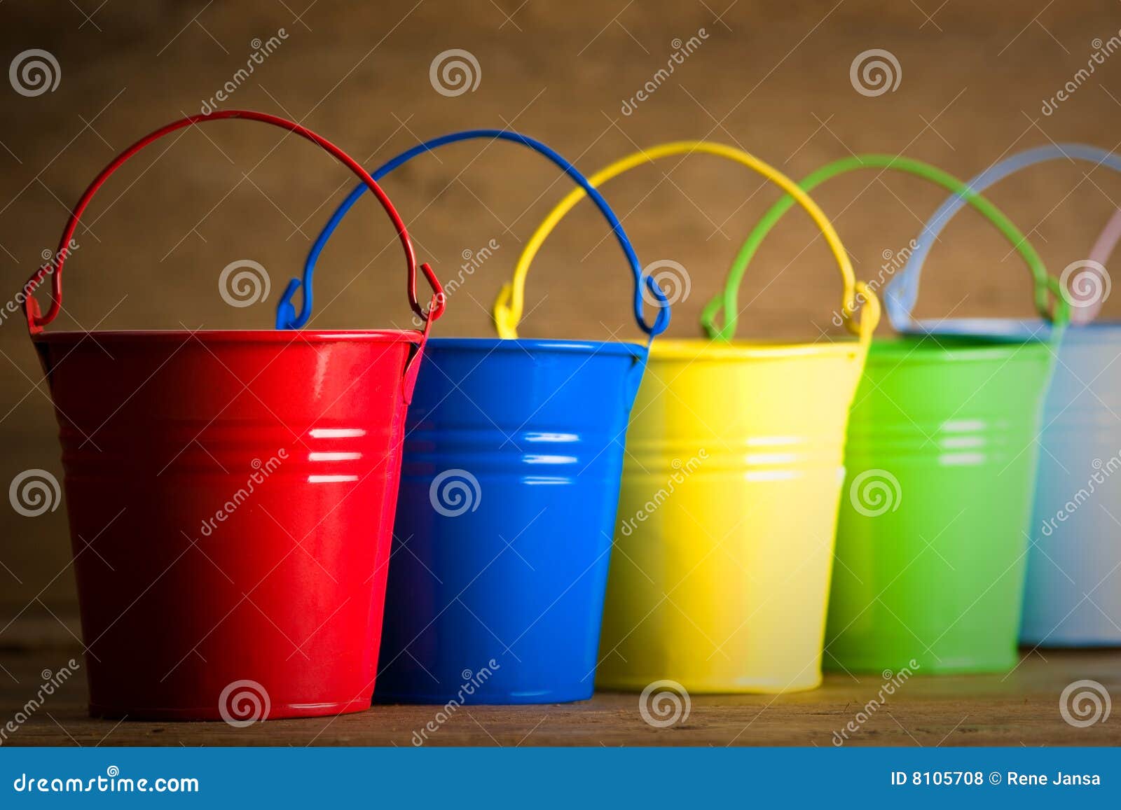 Coloured Buckets On The Floor Stock Photography | CartoonDealer.com ...