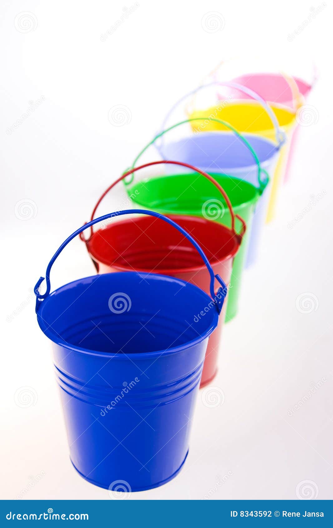 Coloured Buckets On The Floor Stock Photography | CartoonDealer.com ...