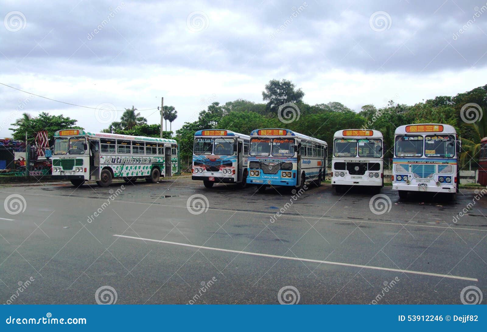 Coloured buses in Galle editorial photo. Image of cultural - 53912246