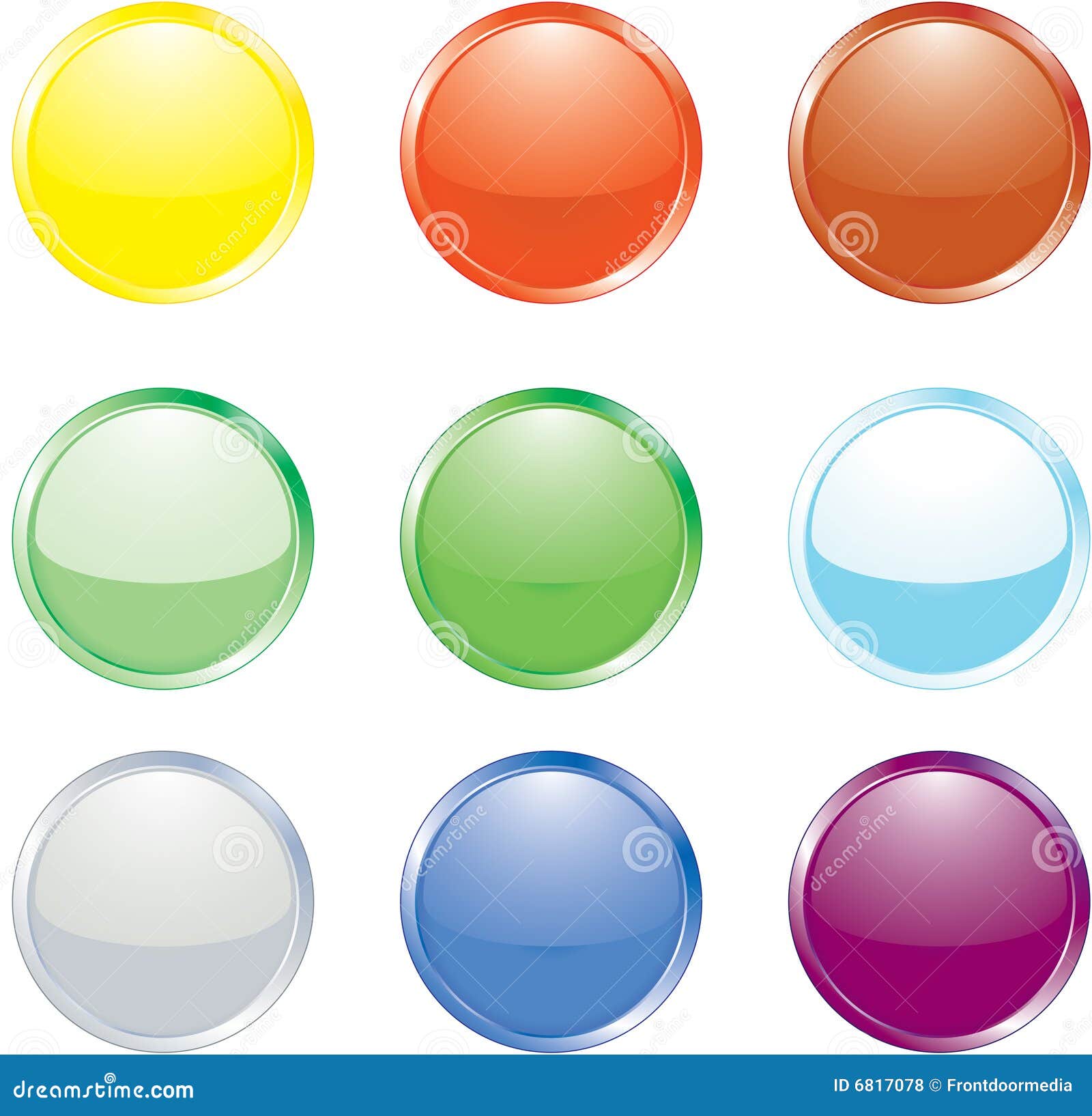 Coloured Buttons stock vector. Illustration of yellow - 6817078
