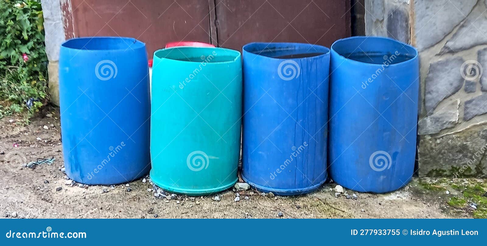COLOURED CANS stock image. Image of coloured, rural - 277933755