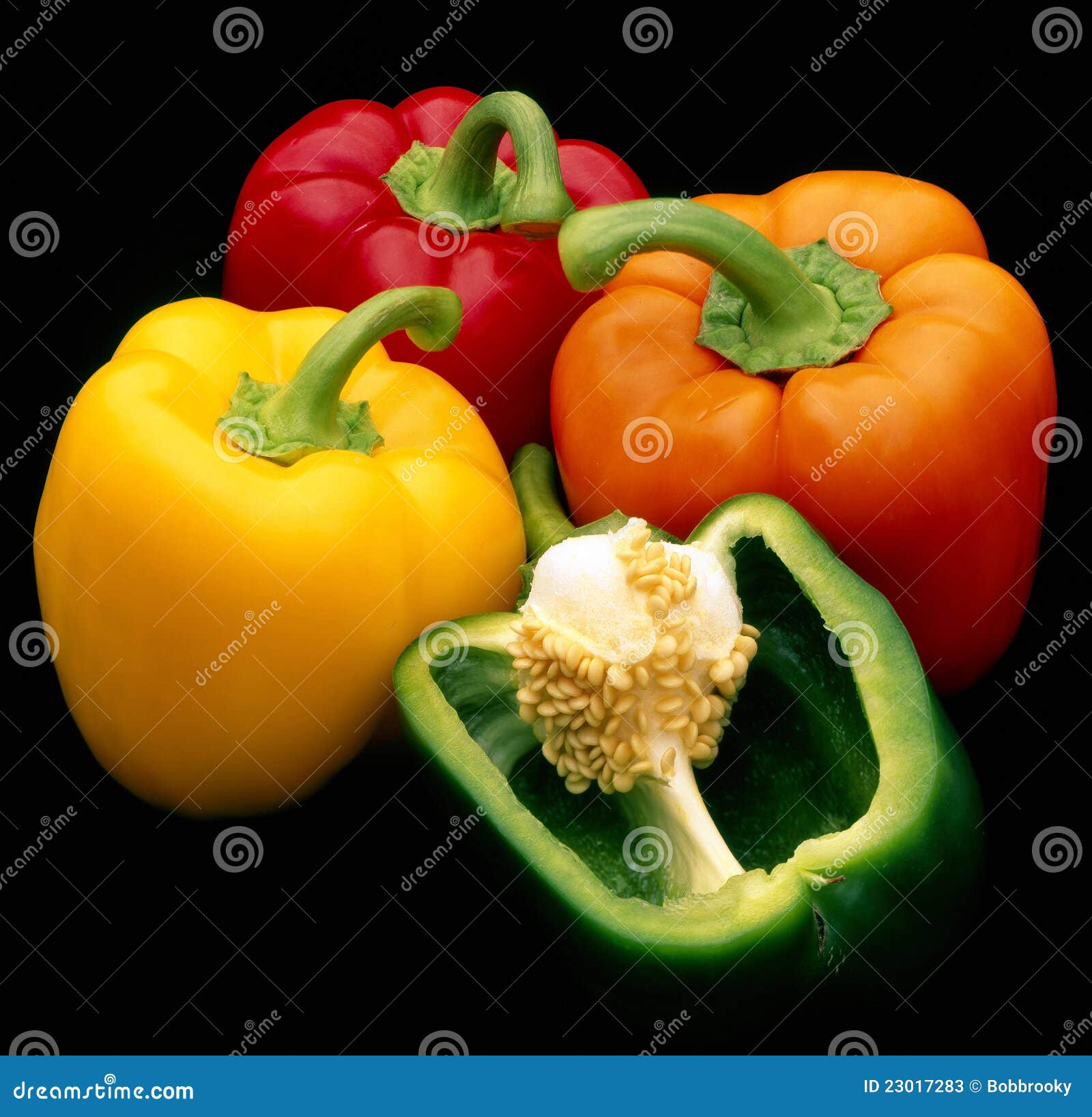 Coloured Capsicum peppers stock image. Image of slice - 23017283