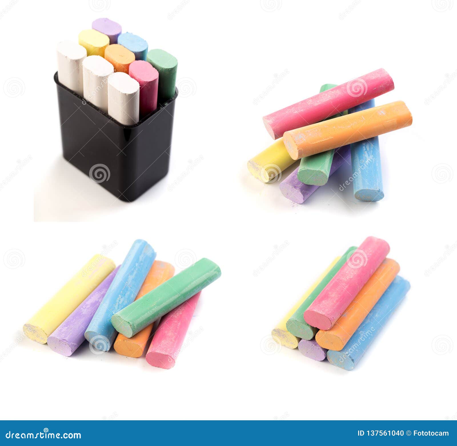 Coloured Chalk for Drawing on a White Background - Image Stock Photo ...