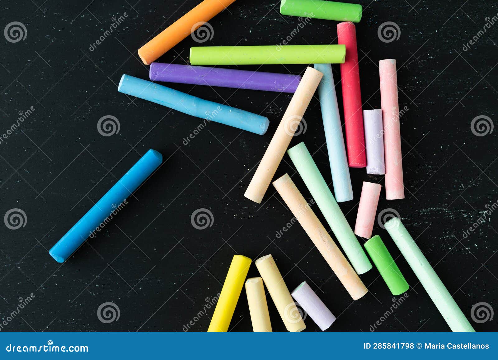 Coloured Chalks on a Black Background. Back To Class Stock Photo ...