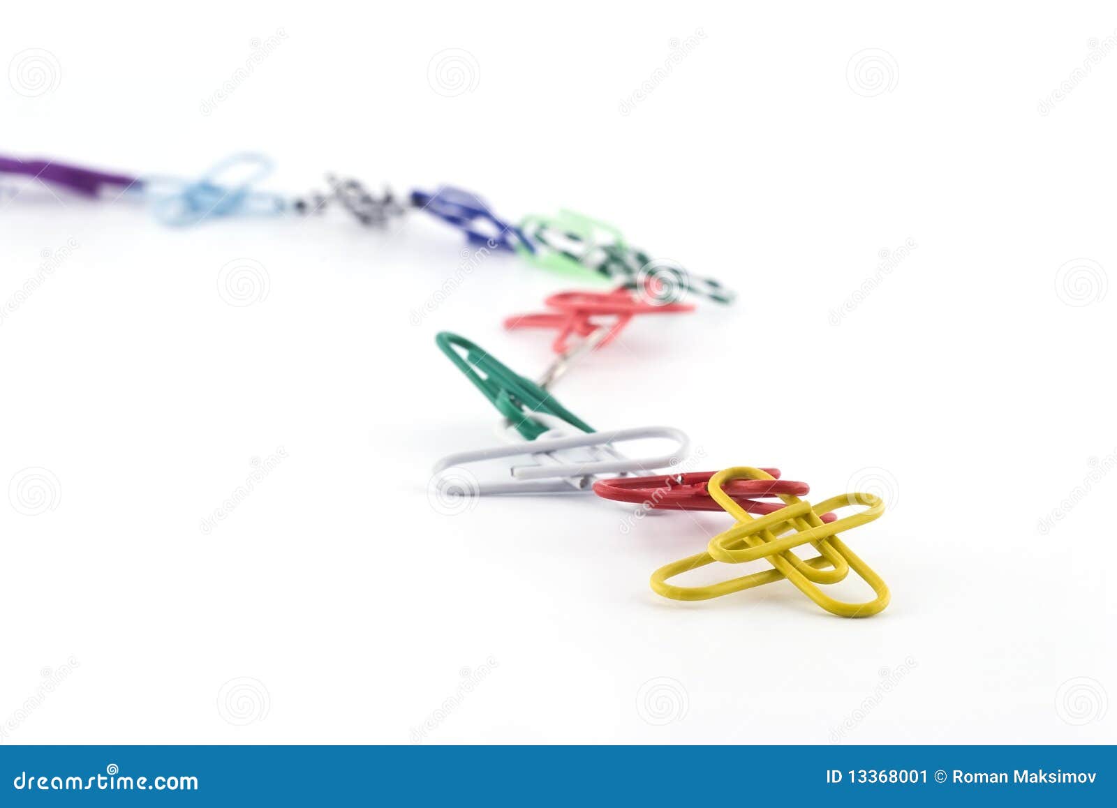 Coloured clips stock image. Image of office, clips, joined - 13368001