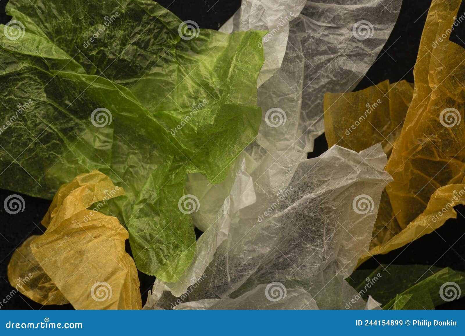 Coloured Crinkly Tissue Paper with Its Textures and Patterns Stock ...