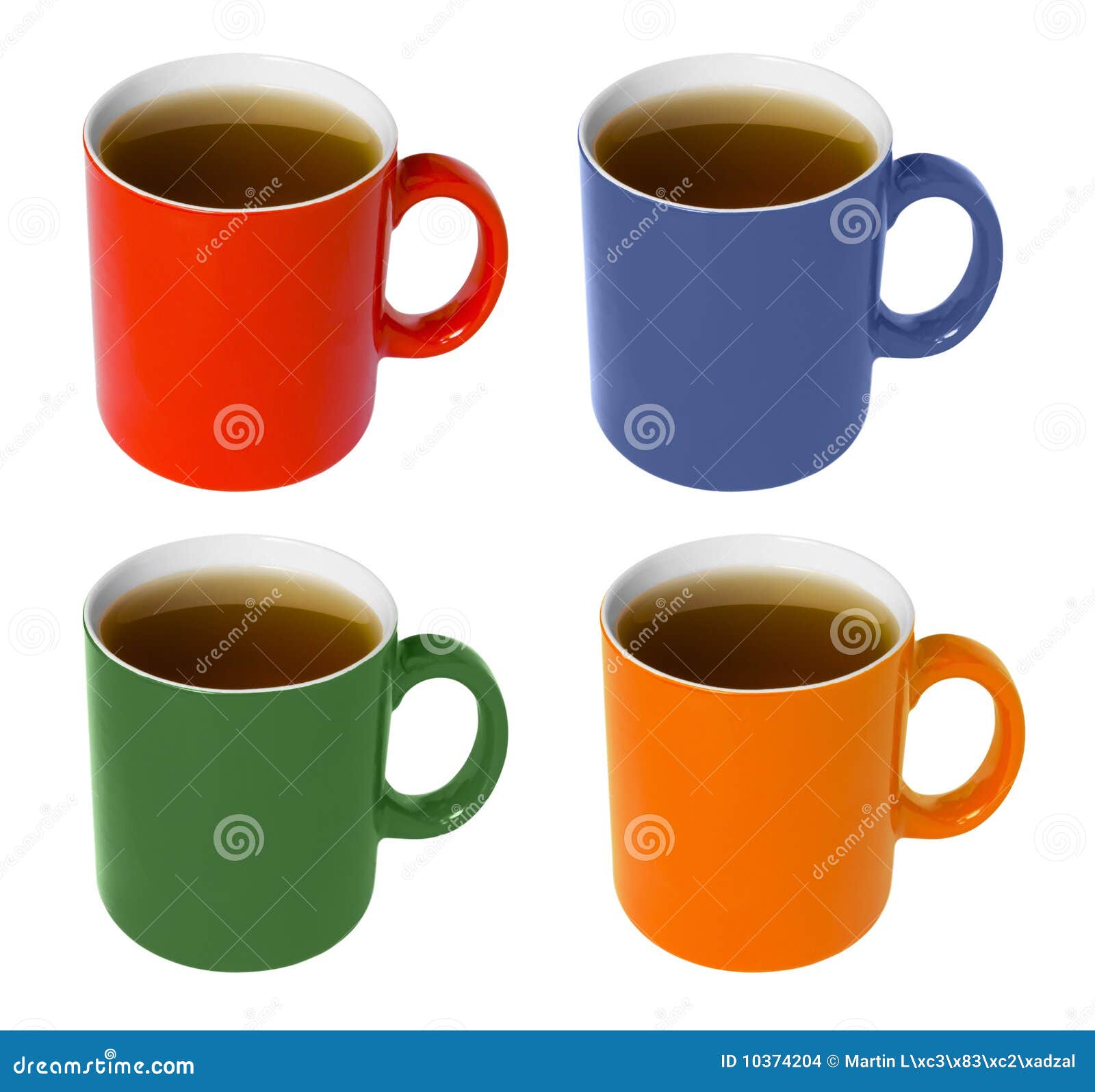Coloured cup - with tea stock photo. Image of green, orange - 10374204