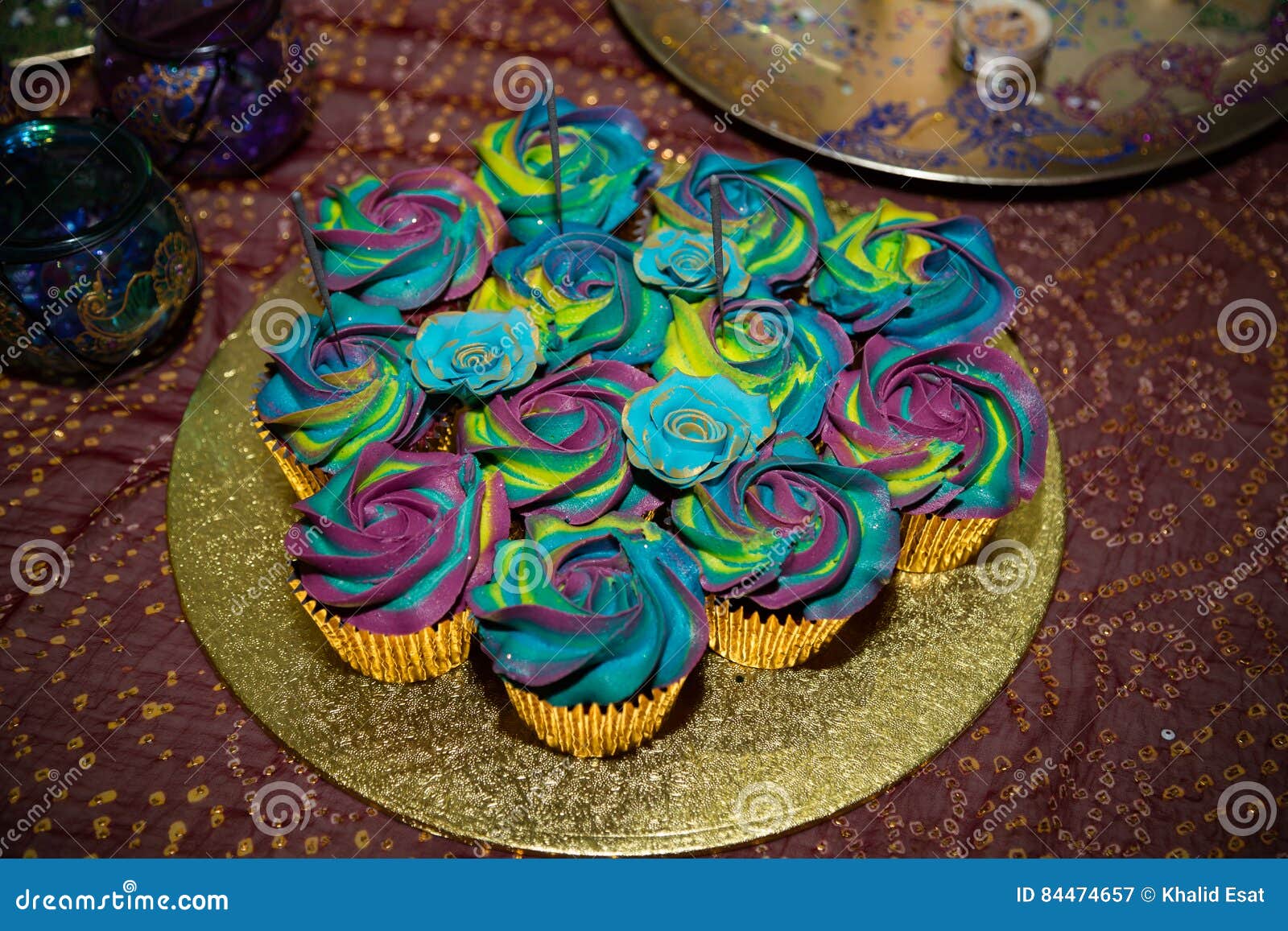 Coloured cupcakes stock image. Image of multicoloured - 84474657