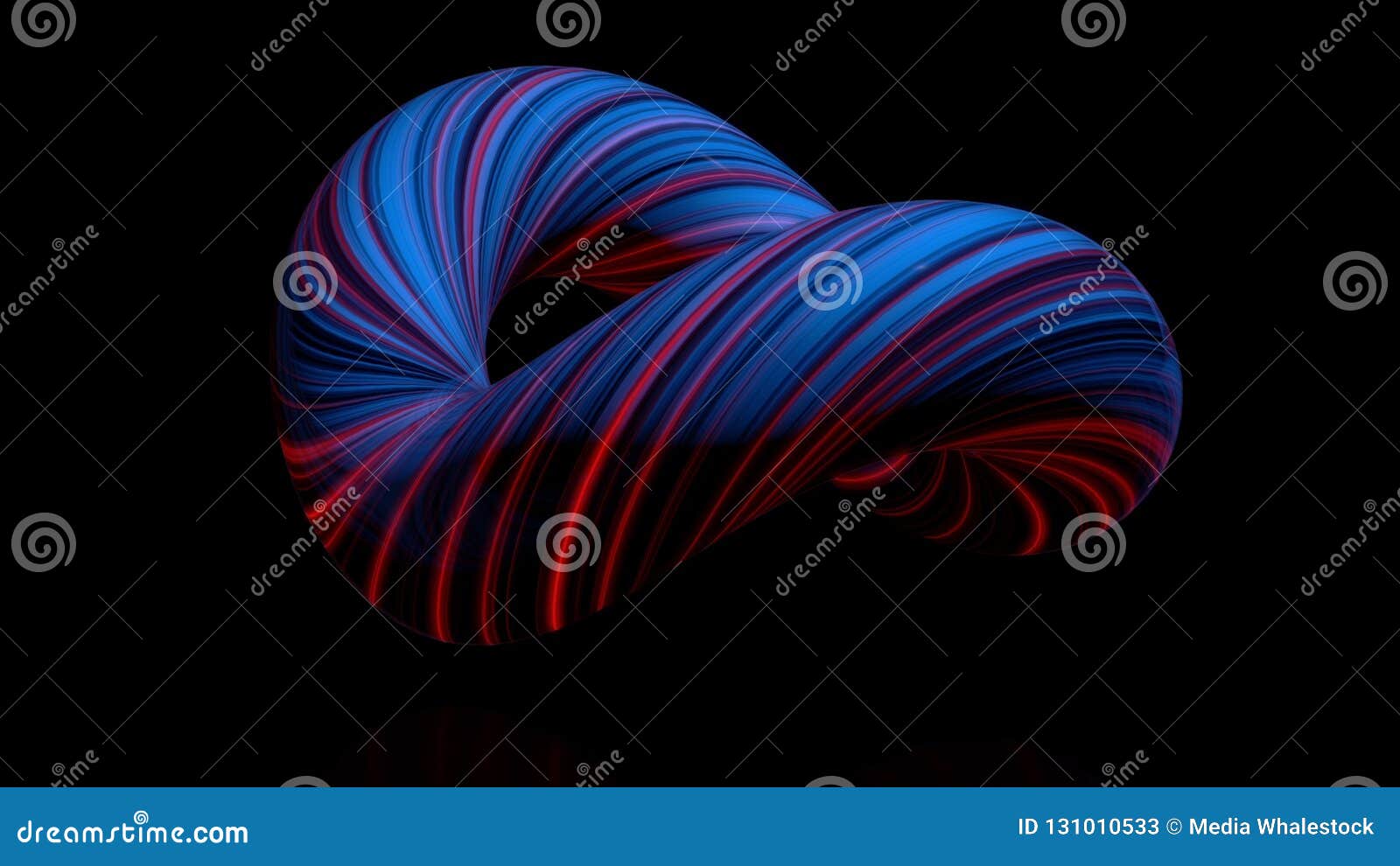 Coloured Curved Figure Torus. Three-dimensional Animation of Bundle of ...