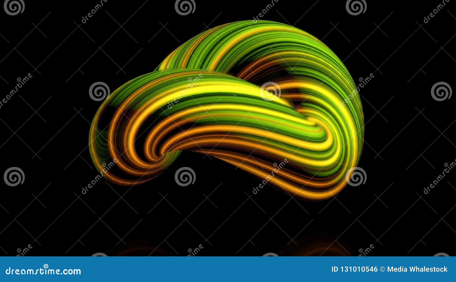 Coloured Curved Figure Torus. Three-dimensional Animation of Bundle of ...