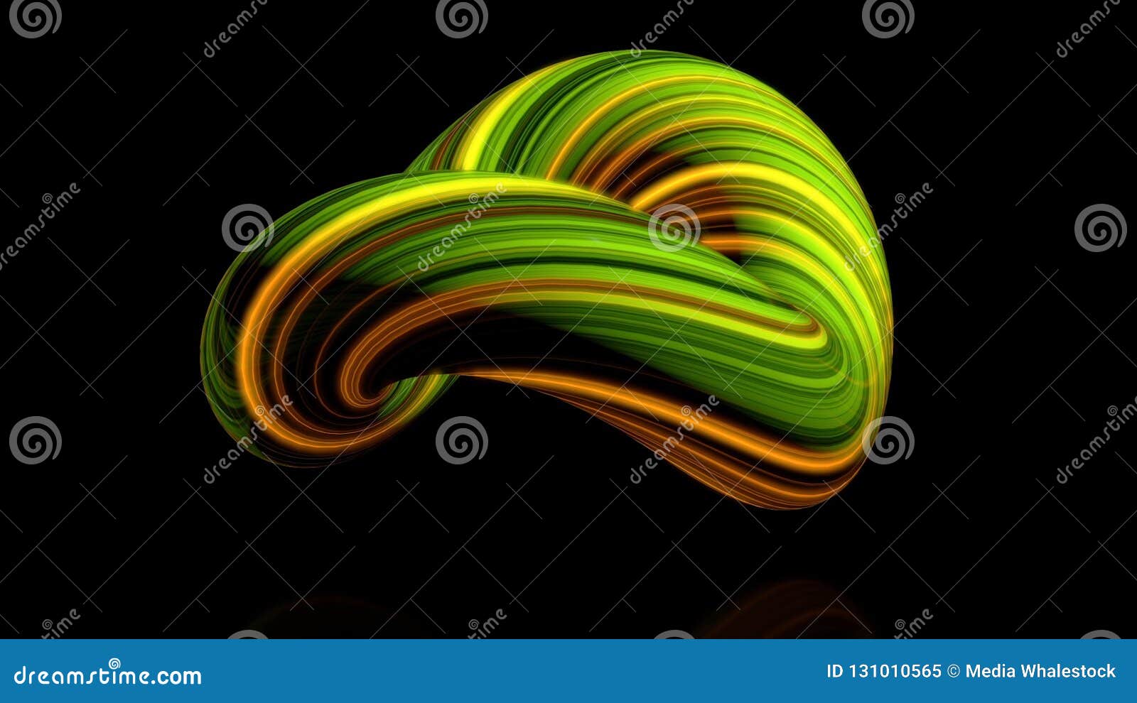 Coloured Curved Figure Torus. Three-dimensional Animation of Bundle of ...