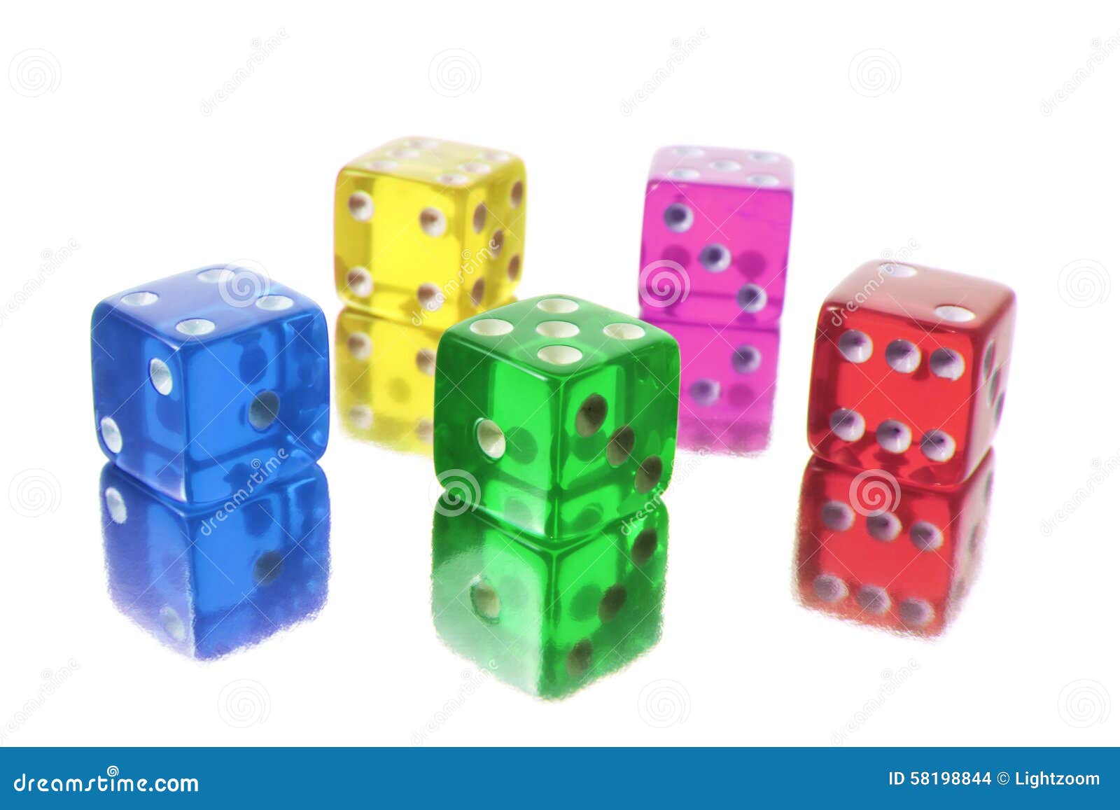 Coloured Dice stock photo. Image of activity, game, white - 58198844