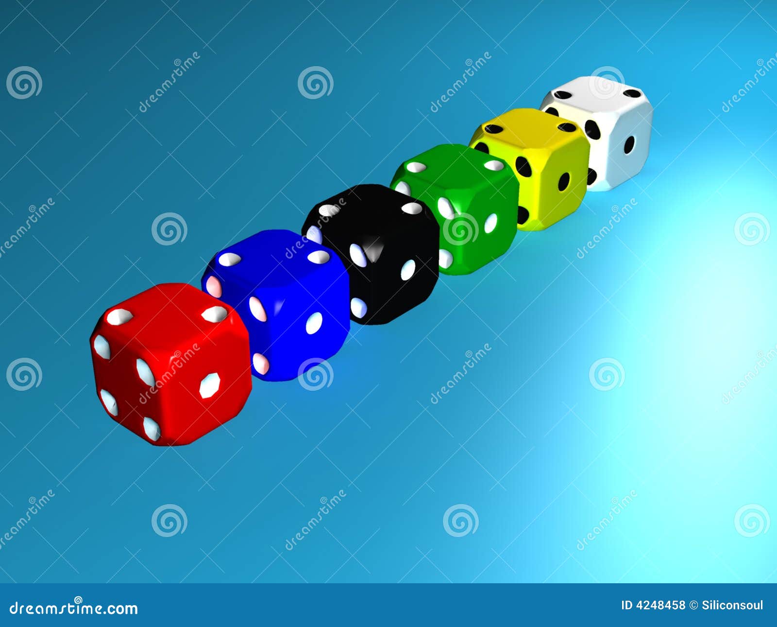 Coloured dices stock illustration. Illustration of loose - 4248458