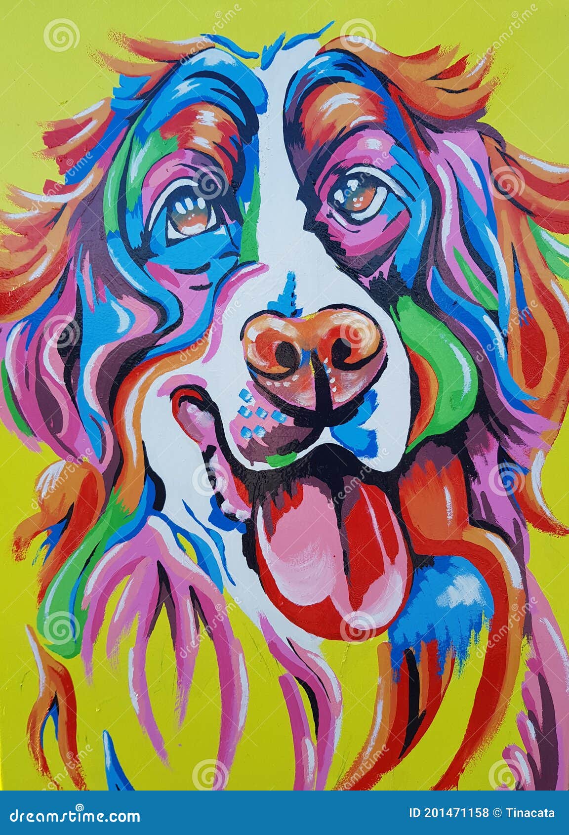 Coloured Dog Artwork on Mural, Dublin Stock Photo - Image of dublin ...