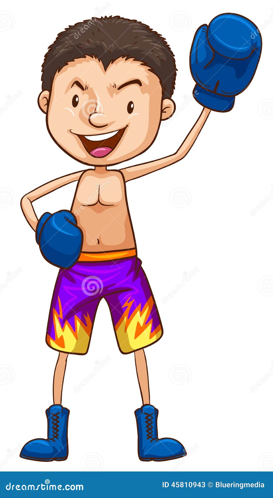 A Coloured Drawing of a Boxer Stock Vector - Illustration of coloured ...