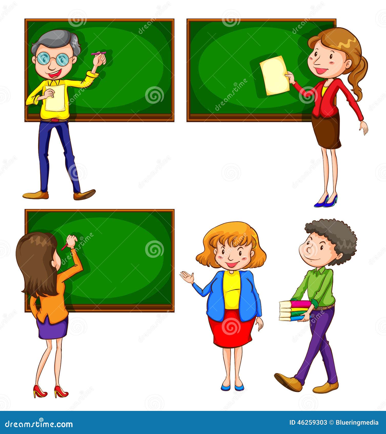 A Coloured Drawing of Teachers Stock Vector - Illustration of educated ...