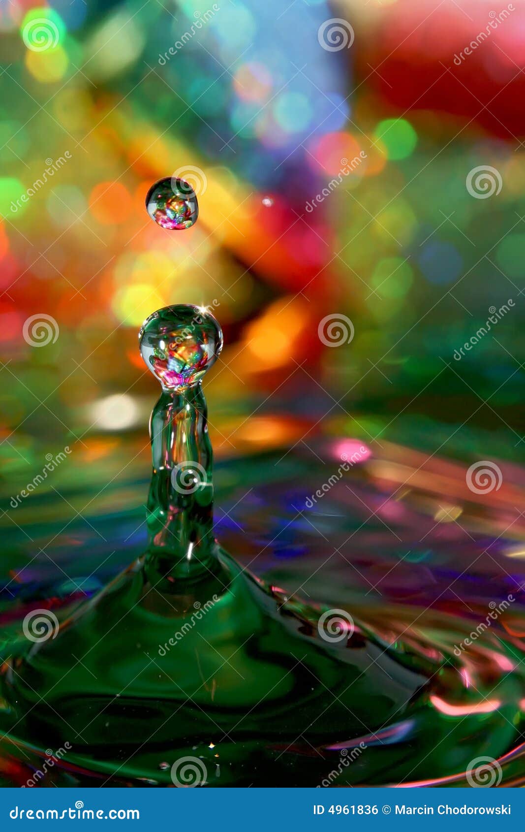 Coloured drops stock photo. Image of water, green, rainbow - 4961836