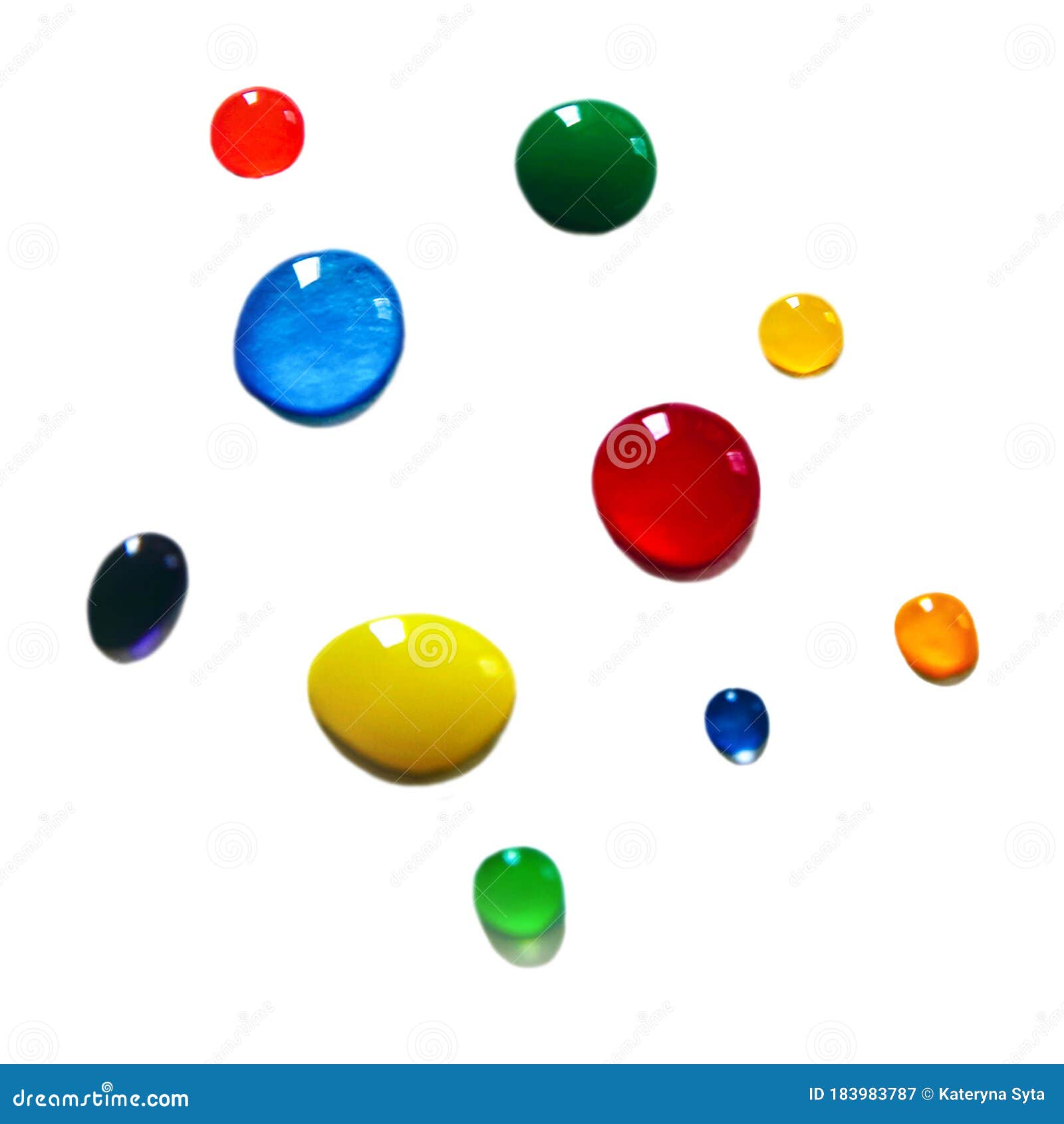Coloured Drops of Water on White Background Stock Vector - Illustration ...
