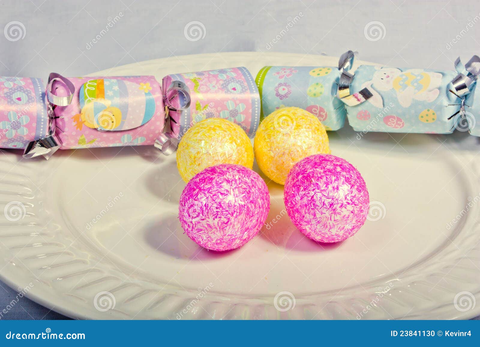 Coloured Eggs and a Cracker Stock Photo - Image of green, bright: 23841130