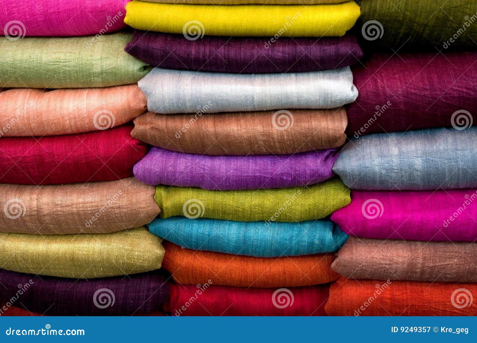 Coloured fabrics stock image. Image of sewing, object - 9249357